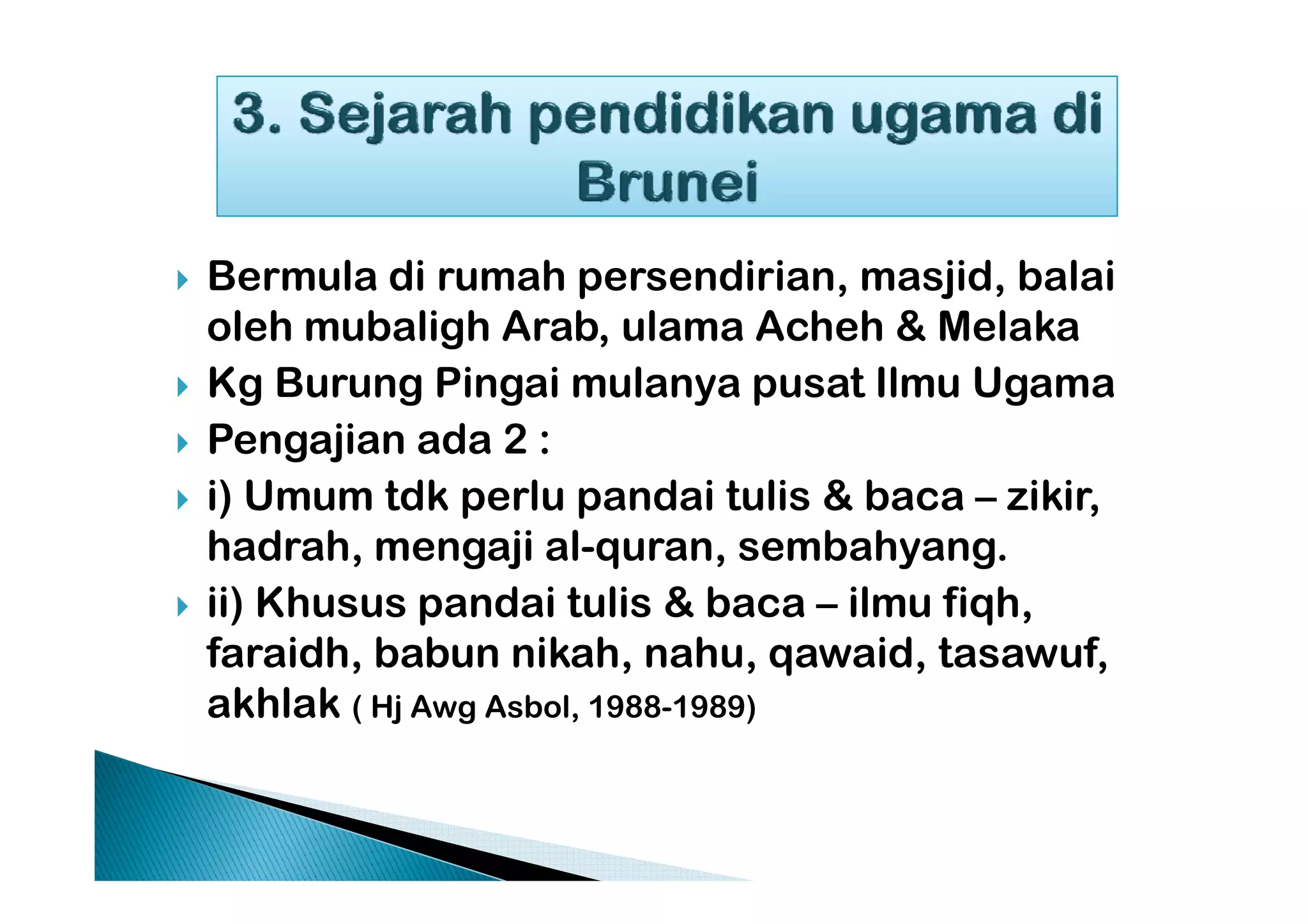 Sejarah Persekolahan Ugama di Brunei | PDF