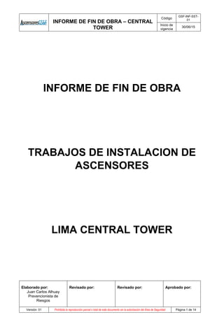 Informe final de obra - Lima Central Tower | PDF