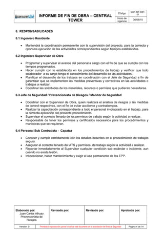 Informe final de obra - Lima Central Tower | PDF