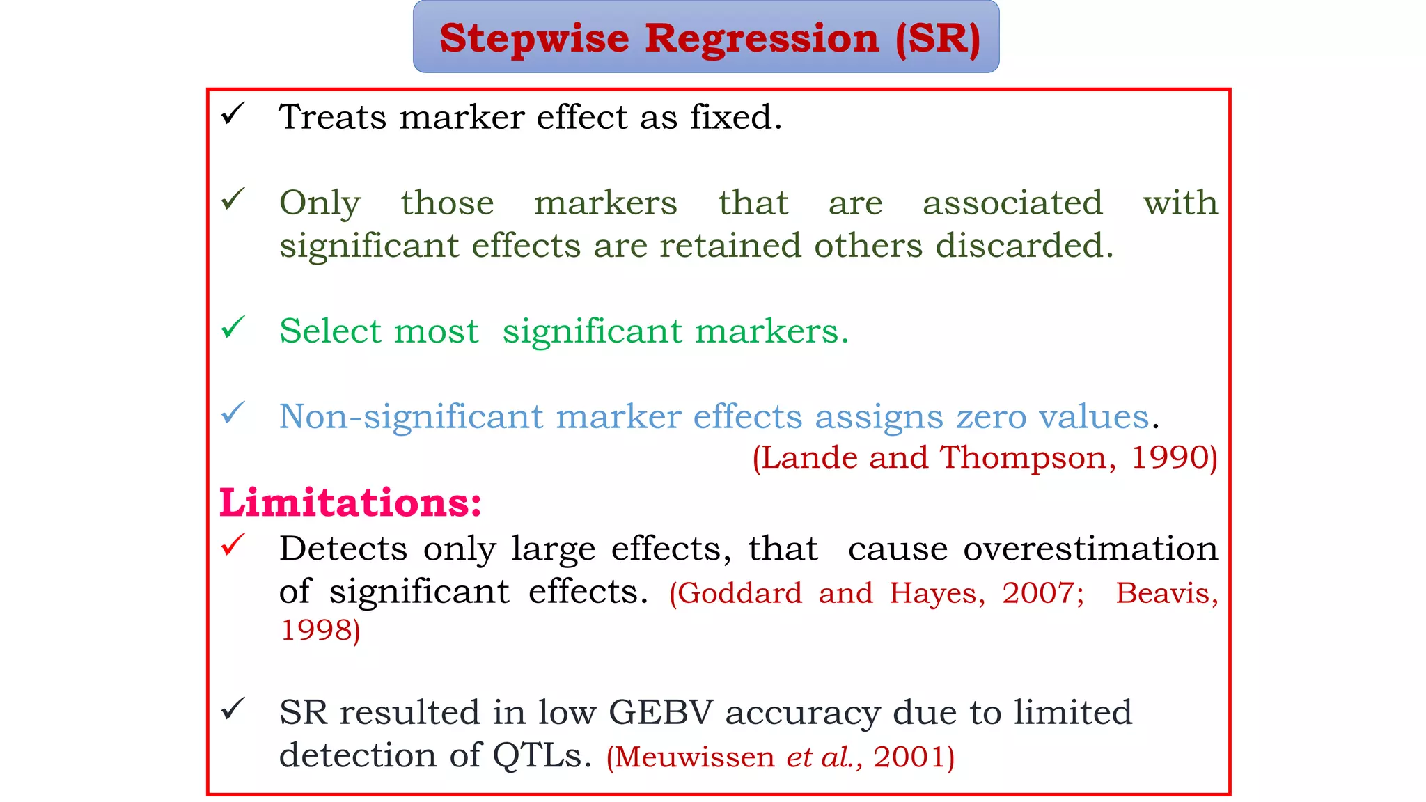 Genomic Selection Prediction Models Gebv Values Genomic Selection In
