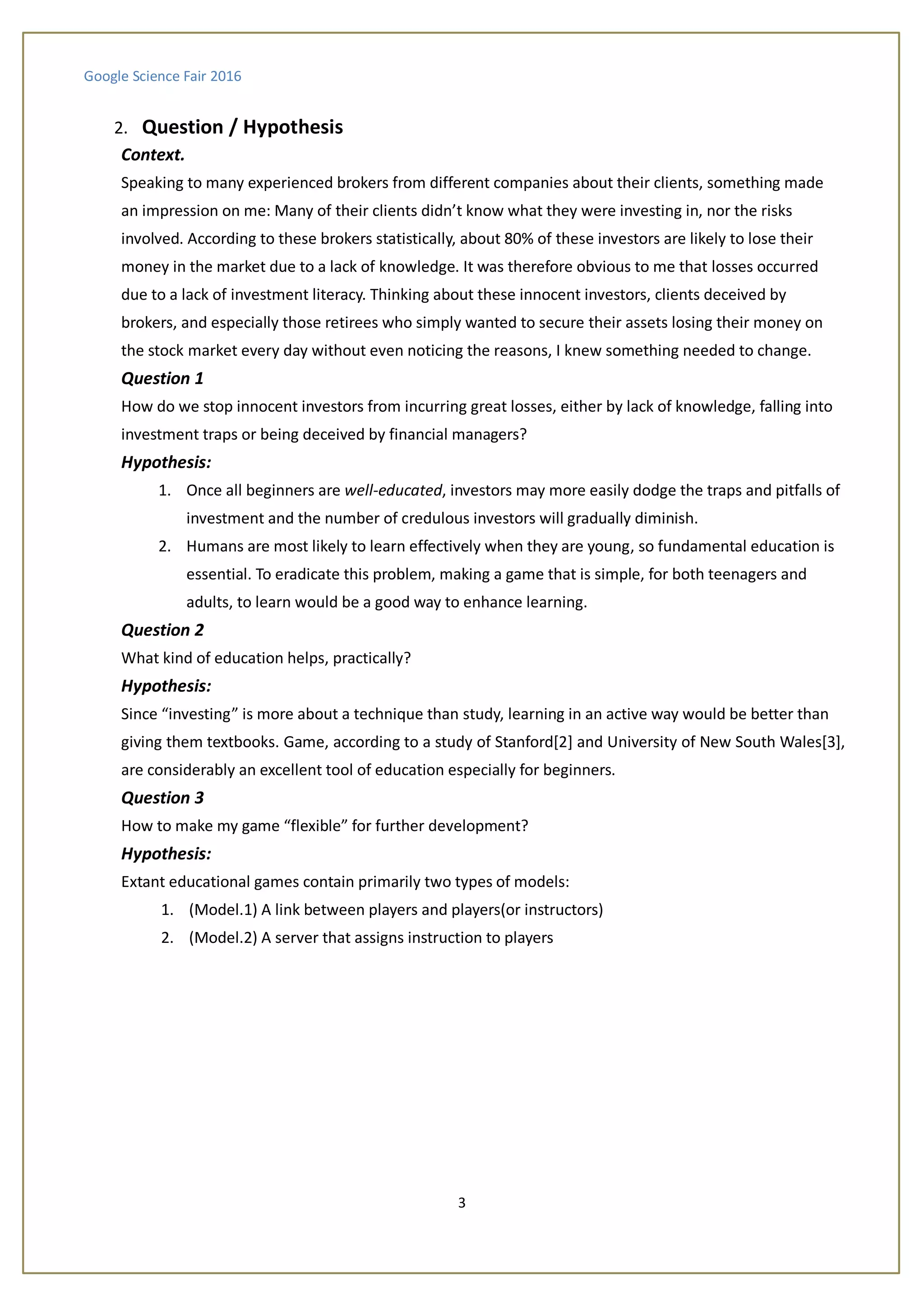 Google Science Fair Proposal | PDF