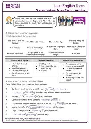 Gs future forms_-_exercises | DOCX