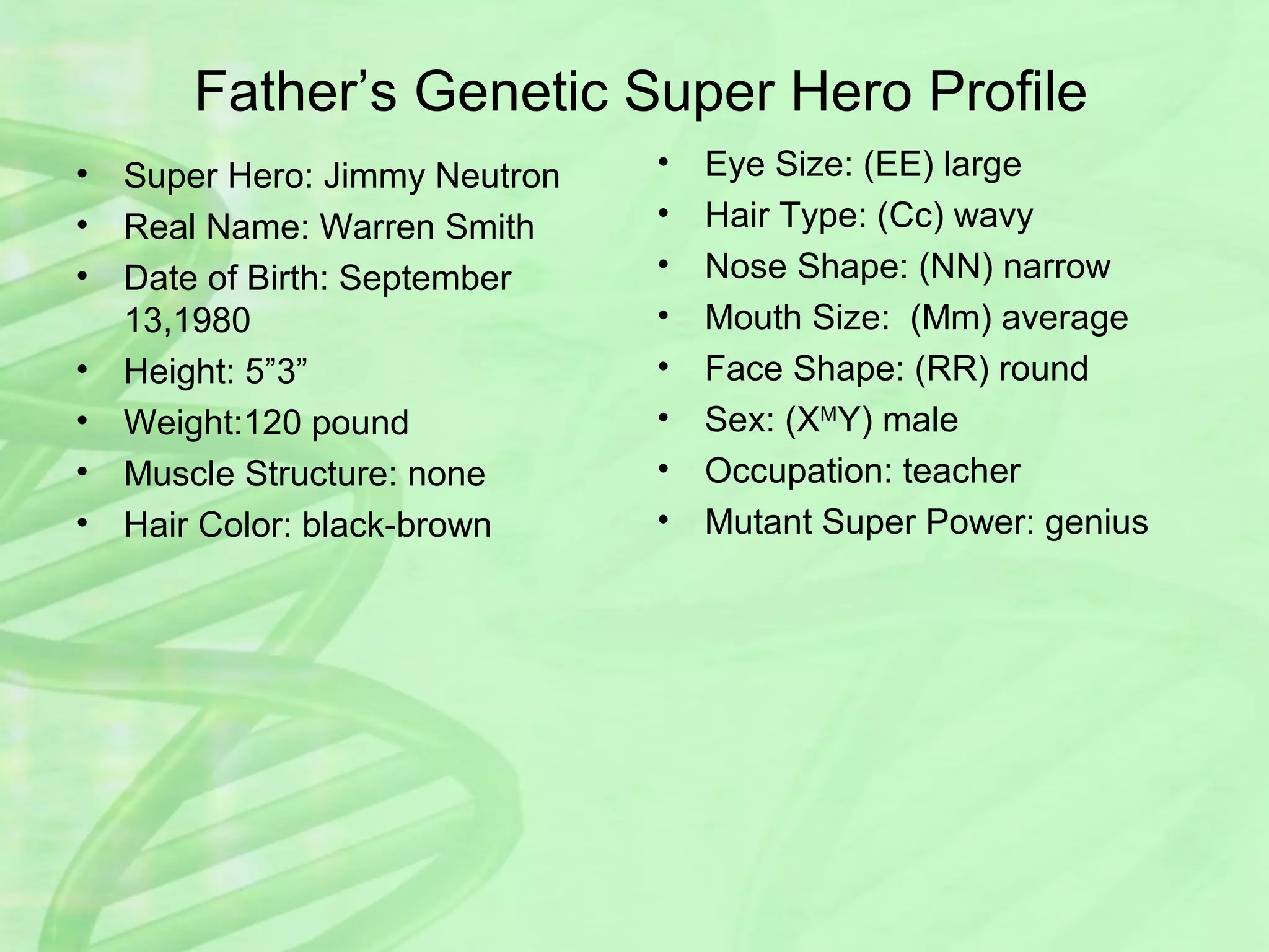 genetic superhero project | PPT