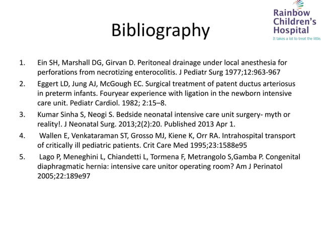 bedside neonatal surgeries | PPTX