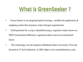 GreenSeeker - a modern tool for nitrogen management | PDF