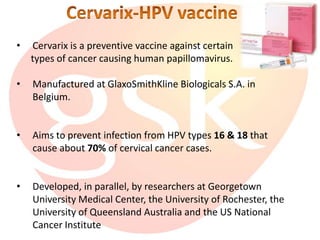 Manufacturing of Cervarix | PPTX