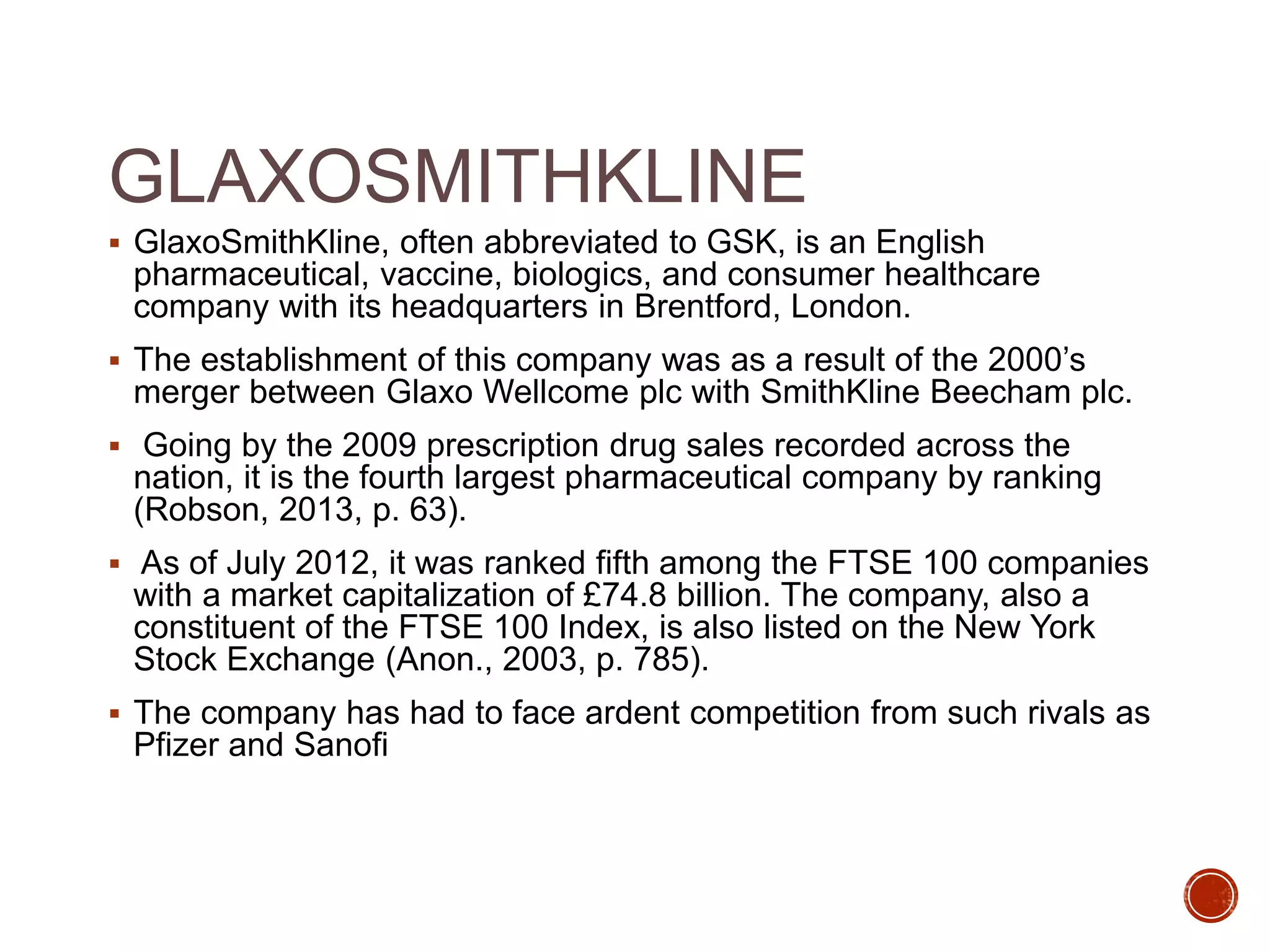 Case Study Analysis on GlaxoSmithkline | PPTX