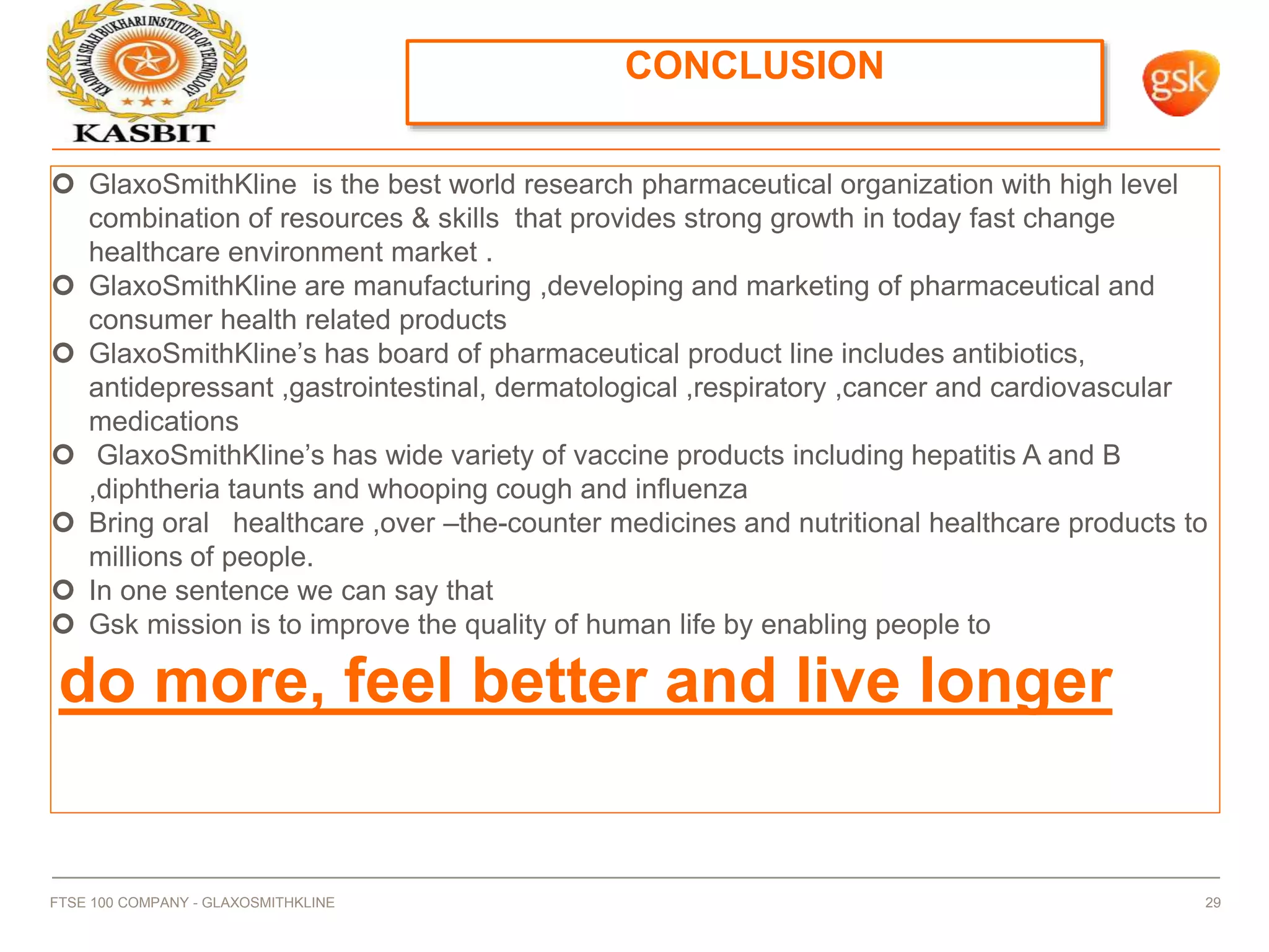 Gsk organizational presentaion | PPTX