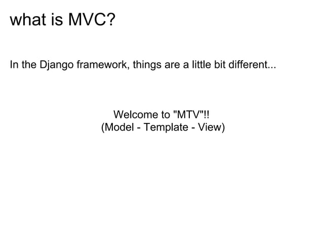 A gentle intro to the Django Framework | PDF