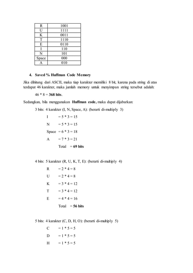 Contoh Soal Huffman Code | DOCX