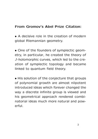 Mikhail Gromov - How Does He Do It? | PDF