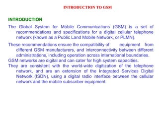 Gsm | PPTX | Computer Networking | Computing