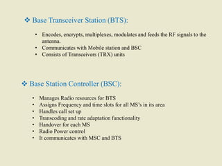 GSM(Global System For Mobile) Communication | PPTX