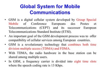 Global System for Mobile GSM | PPT