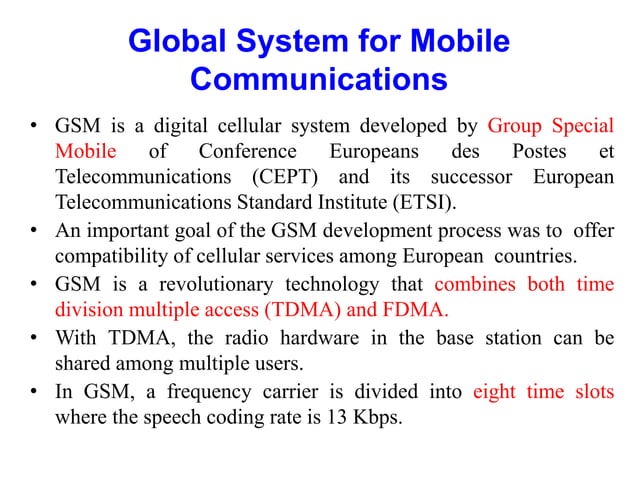 Global System for Mobile GSM | PPT