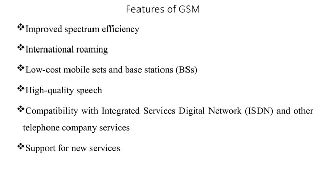 GSM stands for Global System for Mobile Communication. | PPT