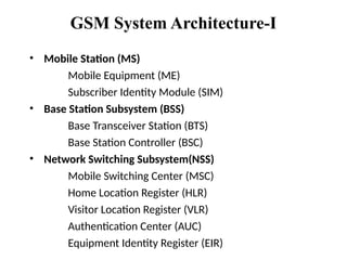 GSMThe document provides an overview of the GSM network.ppt