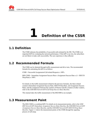 Gsm bss-network-kpi-call-setup-success-rate-optimization-manual(cssr) | PDF
