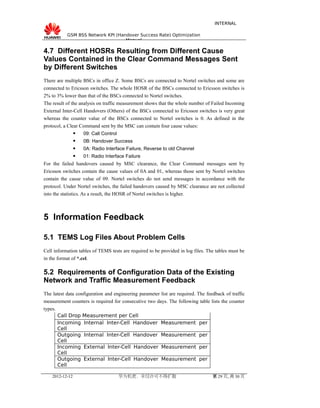 Gsm bss-network-kpi-handover-success-rate-optimization-manual(HSR) | PDF