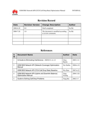 Gsm bss-network-kpi-tch-call-drop-rate-optimization-manual(cdr) | PDF