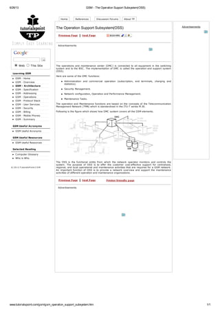 Gsm the operation support subsystem(oss) | PDF