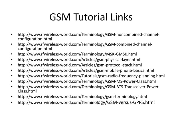 GSM tutorial | GSM mobile network system basics | tutorialsGsm tutorial | PPT