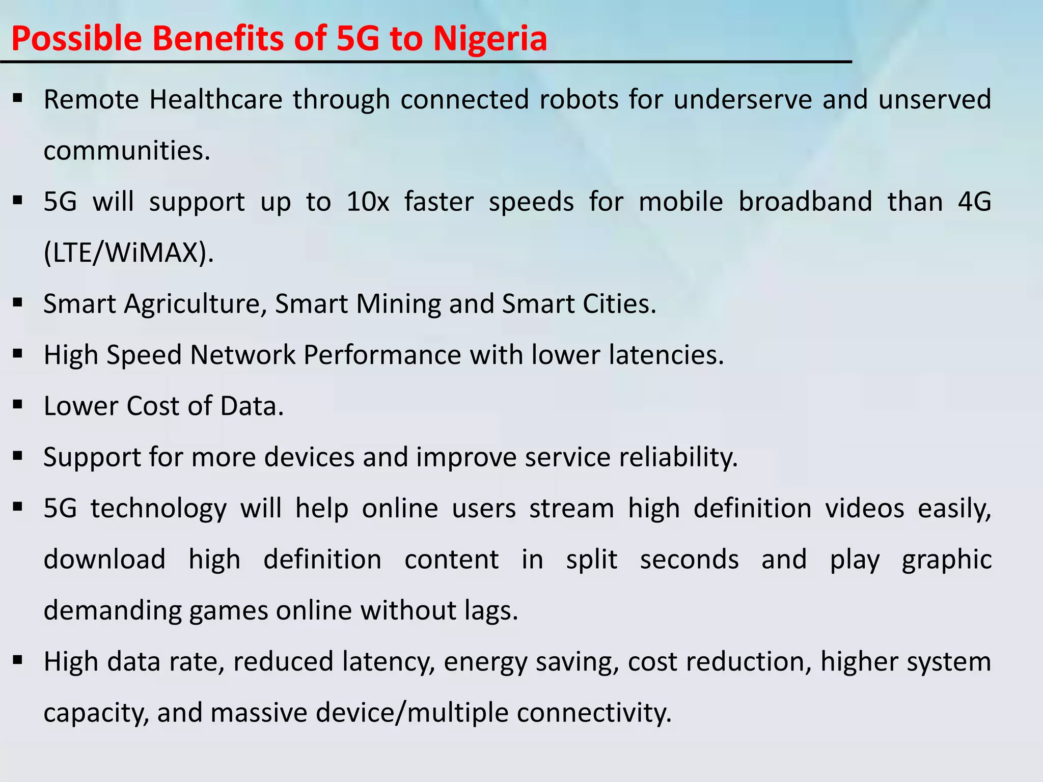 GSMA - 5G implementation and Rollout challenges in Nigeria | PPTX | Computer Networking | Computing