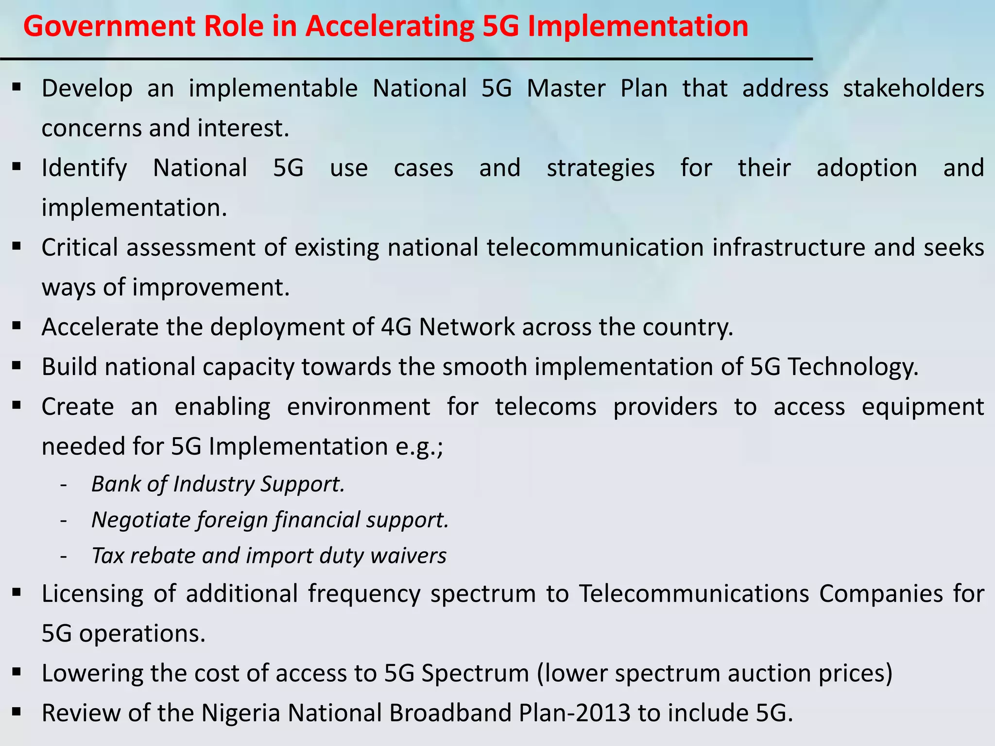 GSMA - 5G implementation and Rollout challenges in Nigeria | PPTX | Computer Networking | Computing