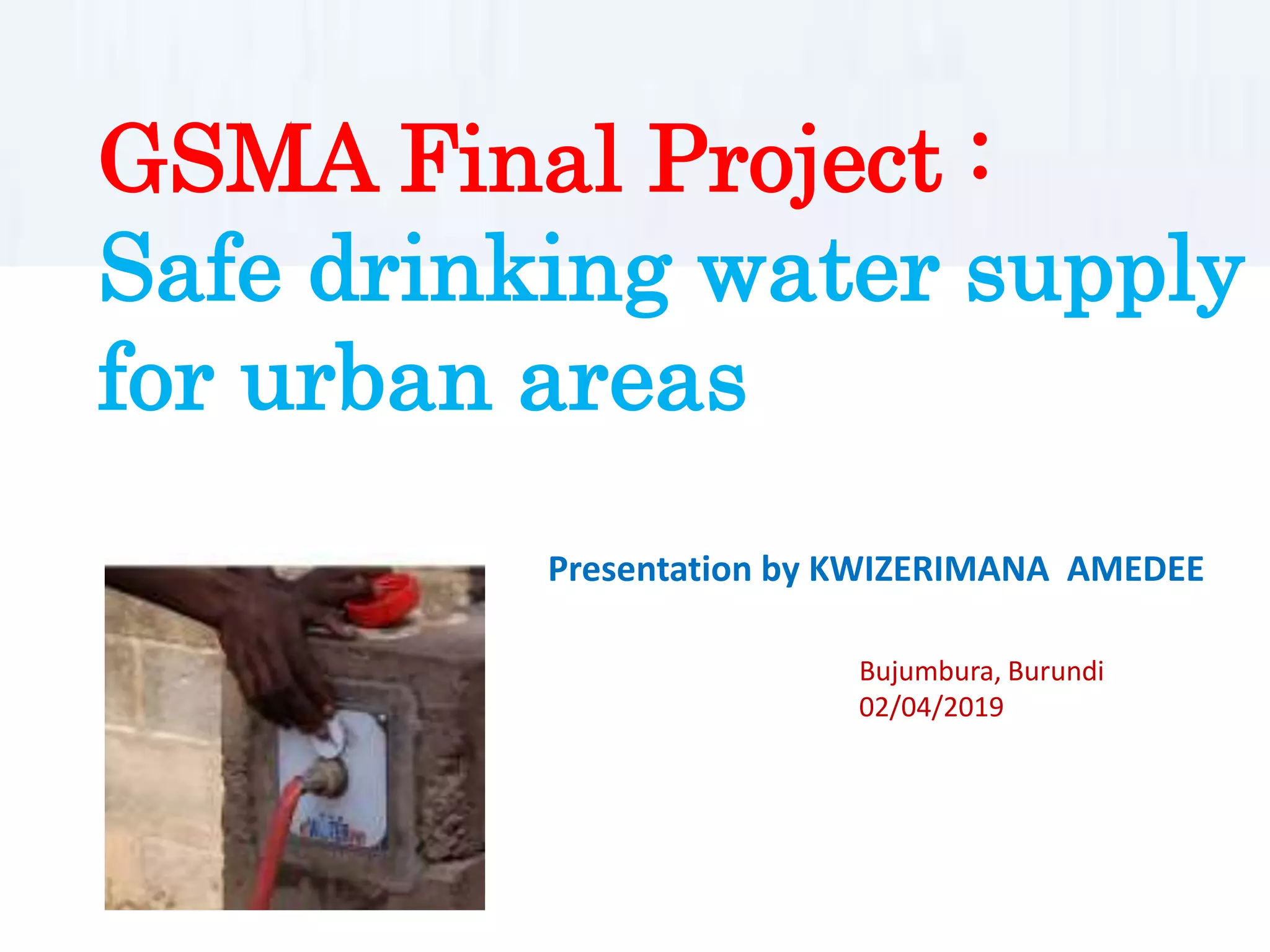 GSMA - Safe drinking water supply for urban areas | PPTX | Internet ...