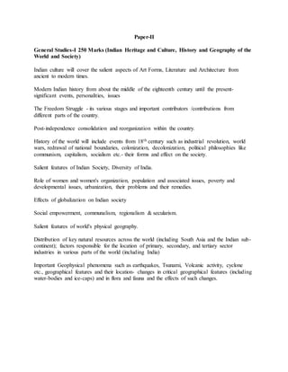 Gs mains syllabus | DOCX