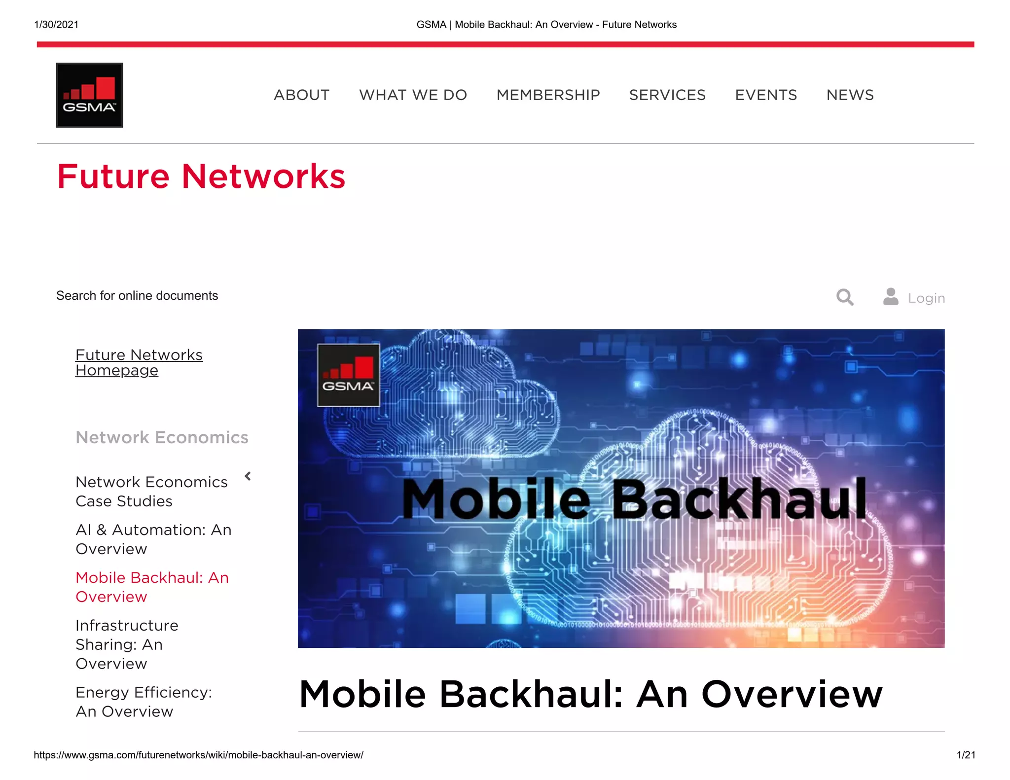 Gsma mobile backhaul an overview - future networks | PDF