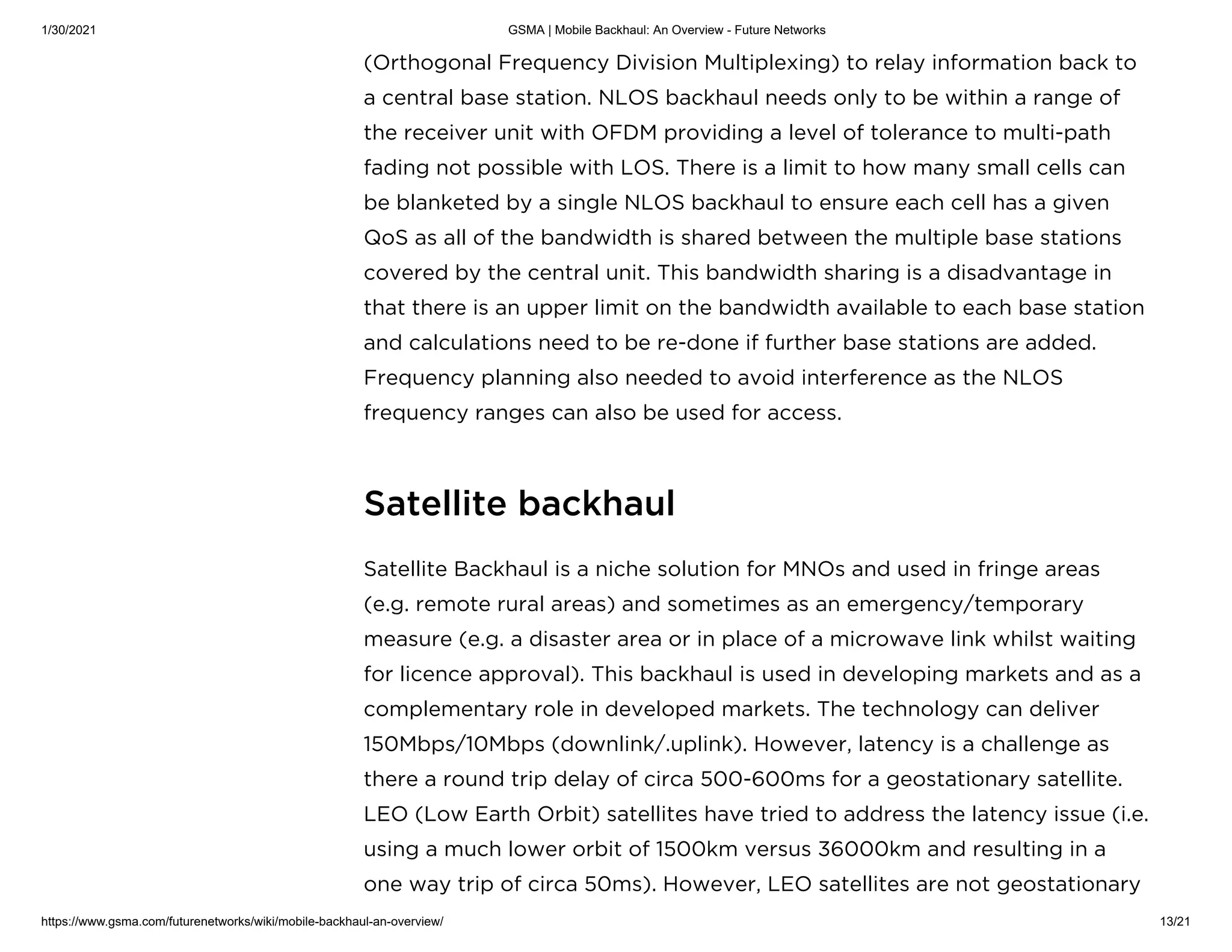 Gsma mobile backhaul an overview - future networks | PDF