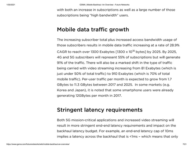 Gsma mobile backhaul an overview - future networks | PDF | Internet ...
