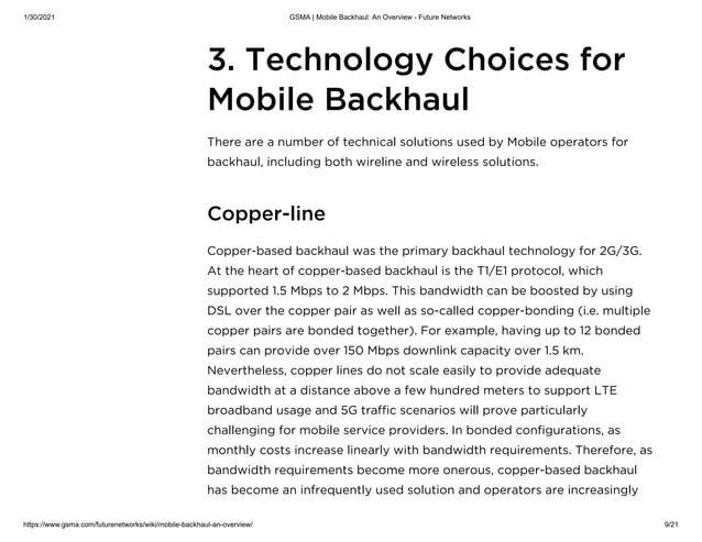 Gsma mobile backhaul an overview - future networks | PDF | Internet ...