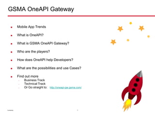 GSMA OneAPI Gateway Launch Presentation | PPT