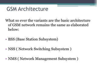 Gsm architecture | PPTX
