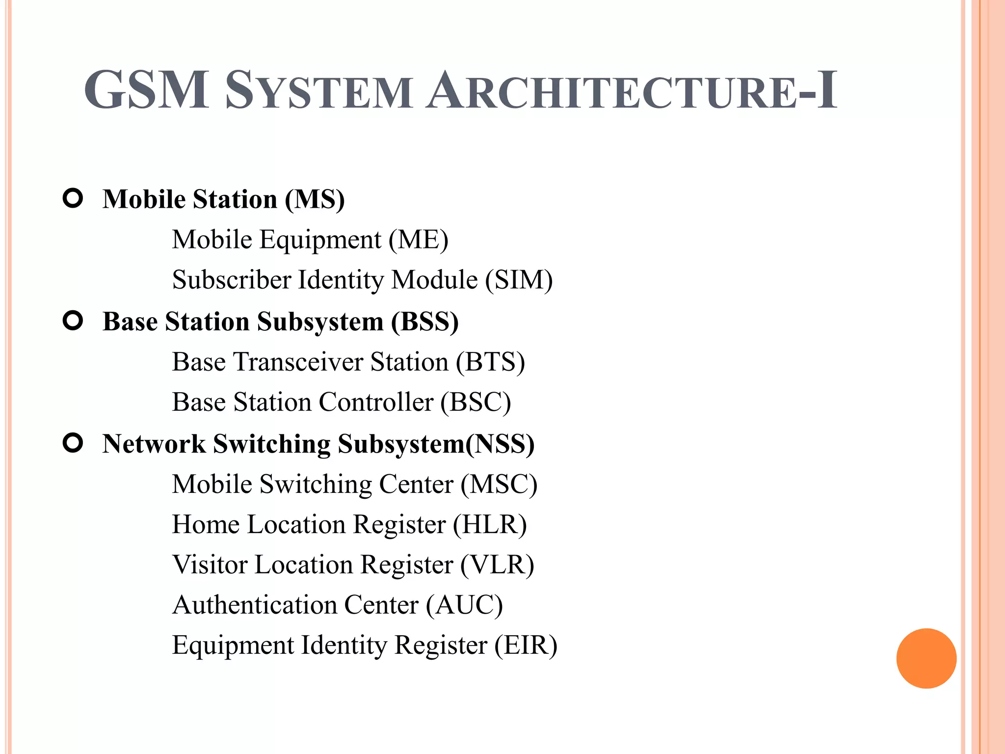 Gsm architecture | PPTX