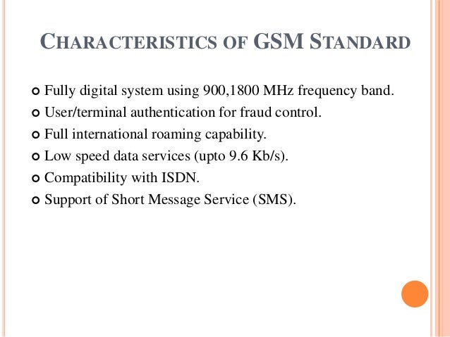 1.3. General Characteristics Of The Gsm Standard – FYVISM