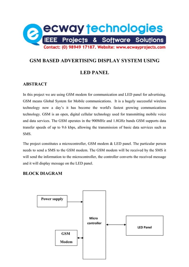 Gsm based advertising display system using led | PDF