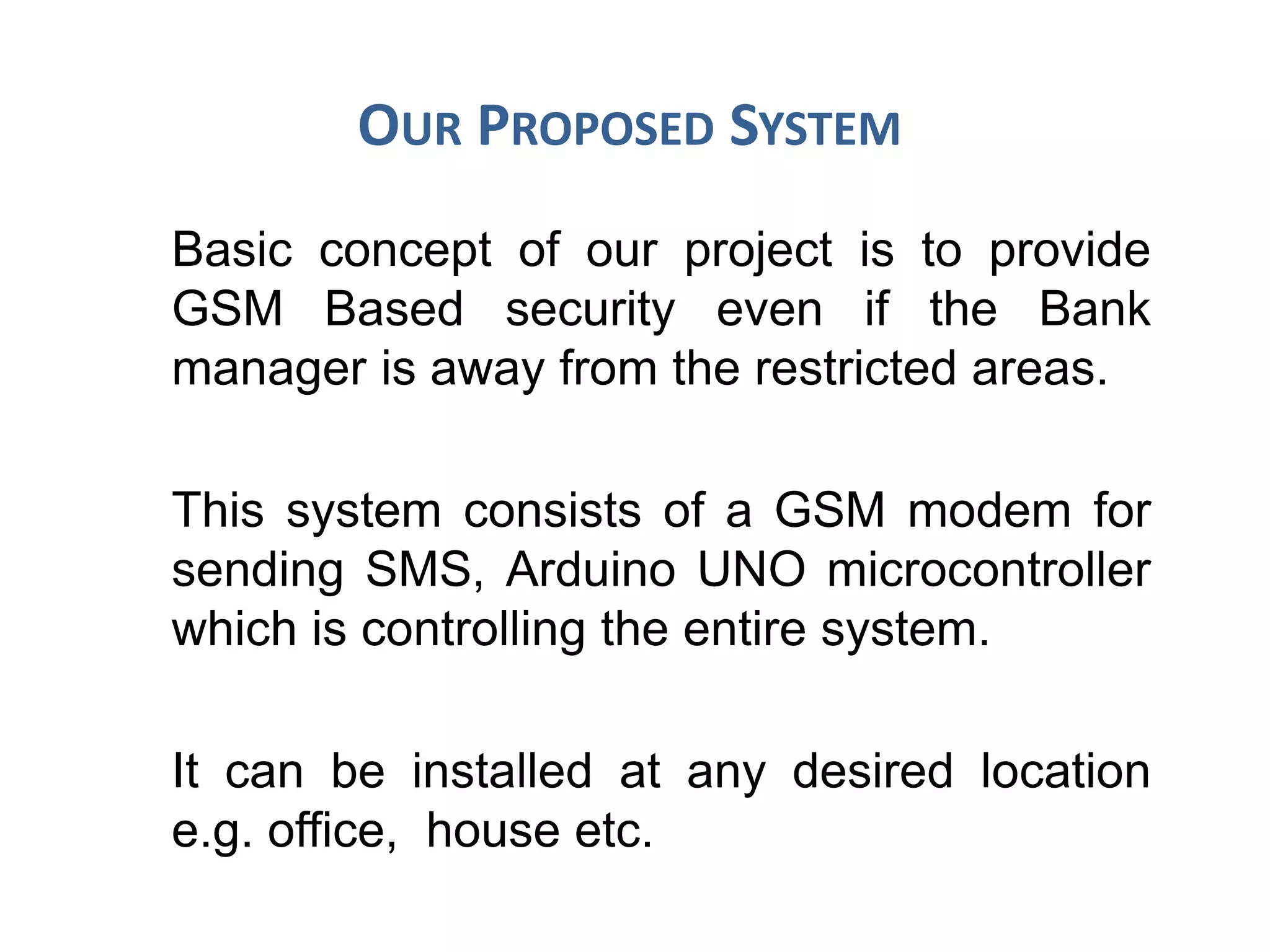 Gsm based bank vault security system | PPTX