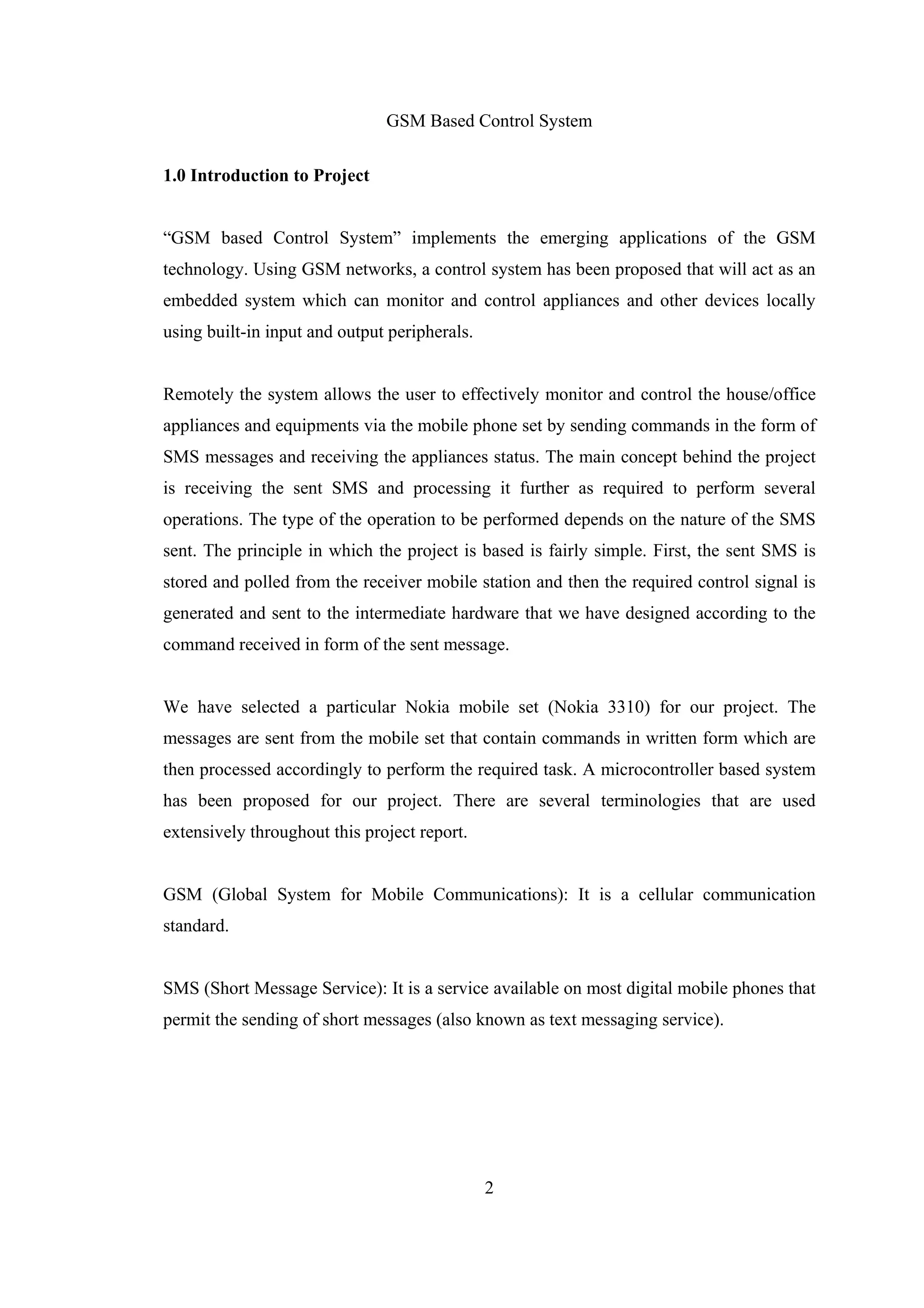 Gsm based control system | PDF