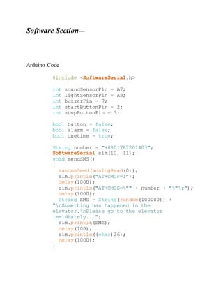 GSM based elevator alarm and Panic Detection | PDF