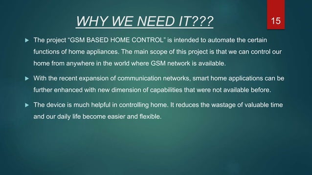 Gsm based home automation | PPTX | Home Appliances | Home & Garden