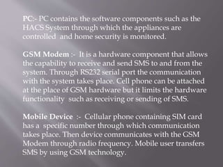 Gsm based home automation ppt | PPTX