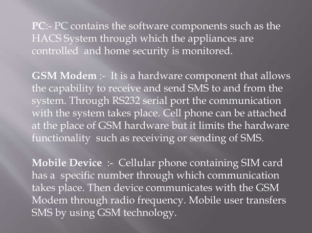 Gsm based home automation ppt | PPTX
