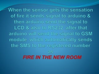 GSM BASED FIRE ALARM SYSTEM | PPTX