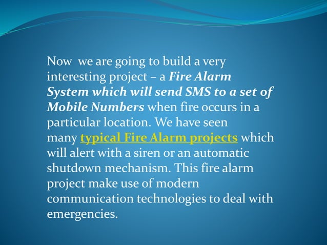 GSM BASED FIRE ALARM SYSTEM | PPTX