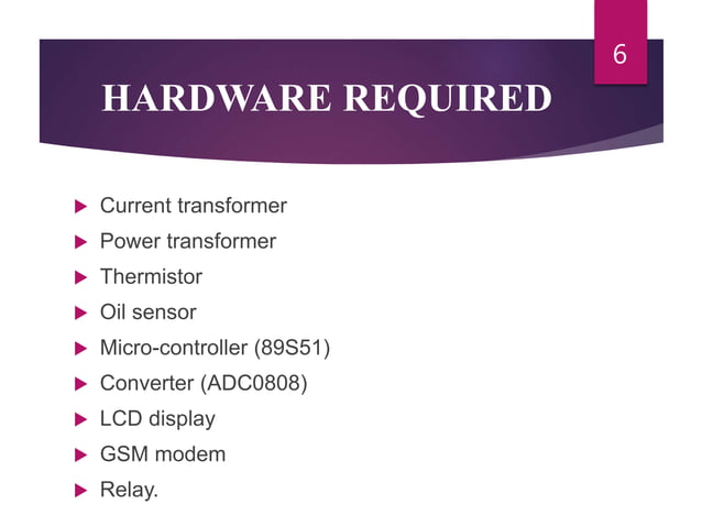 Gsm Based Transformer Fault Detection System Pptx