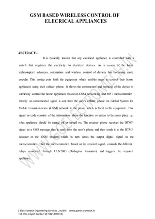 Gsm based wireless control of electrical | PDF