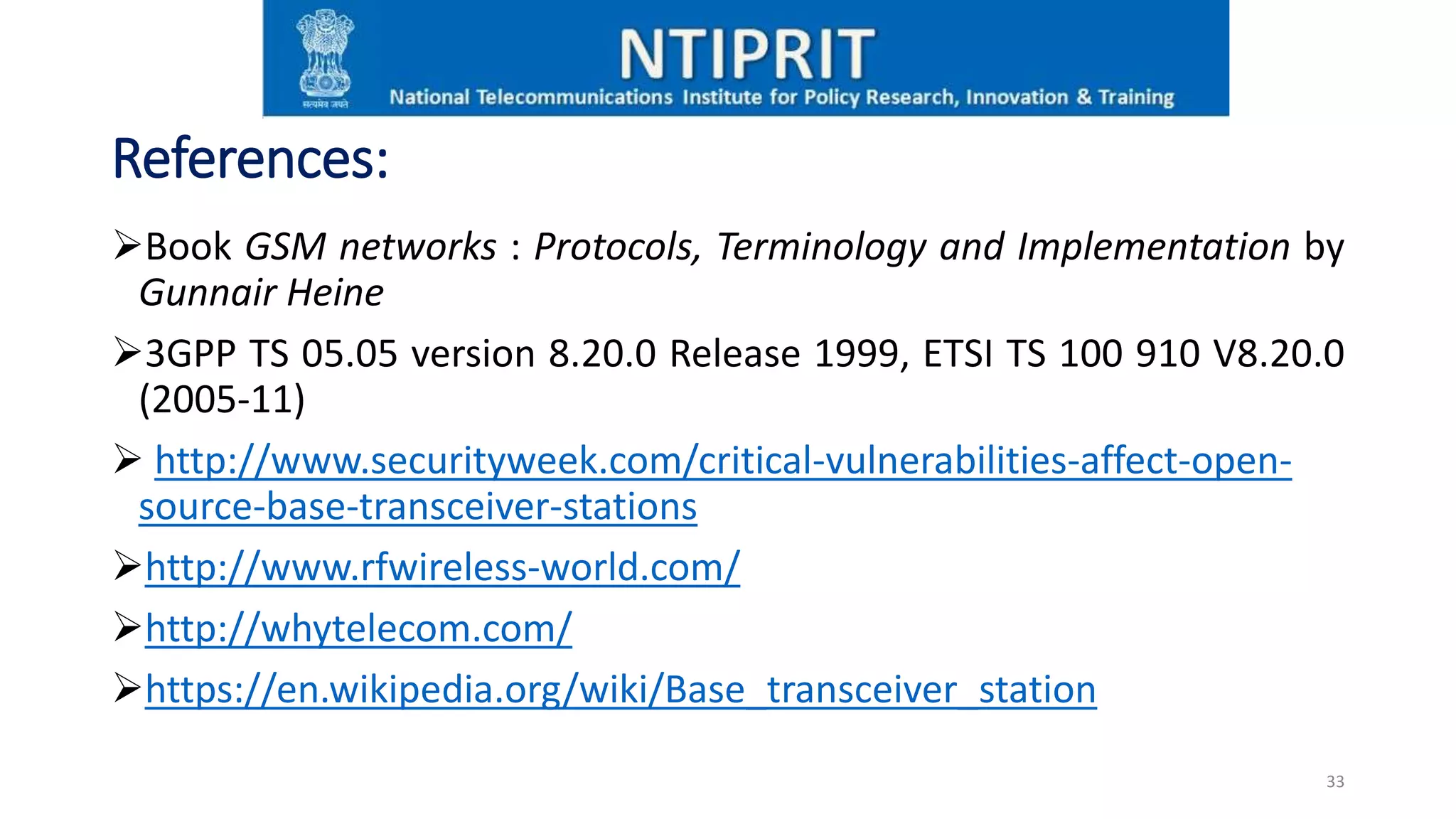 GSM Base transceiver station | PPTX | Computer Networking | Computing